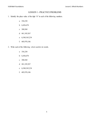 Lesson 1 Whole Numbers | DOCX