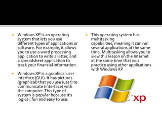 Lesson1 windows xp | PPTX