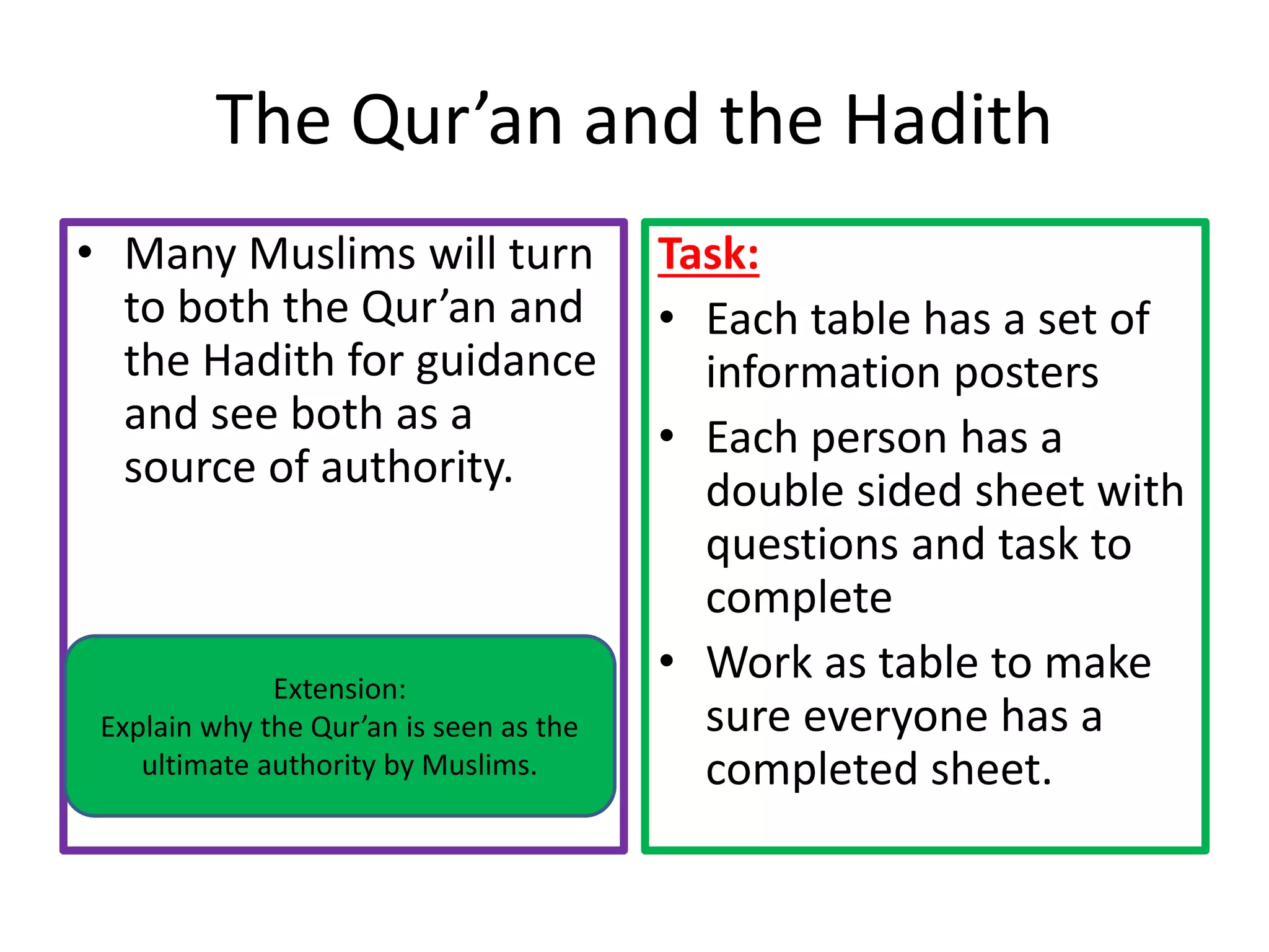 What is the Quran and Hadith | PPTX