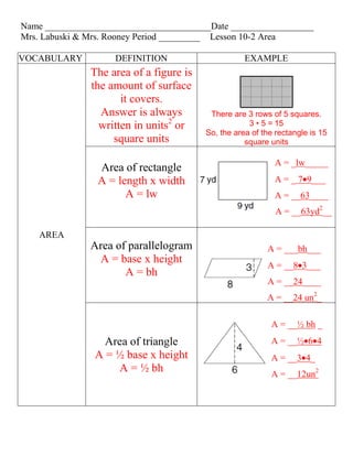 Lesson 10 2 area | DOCX