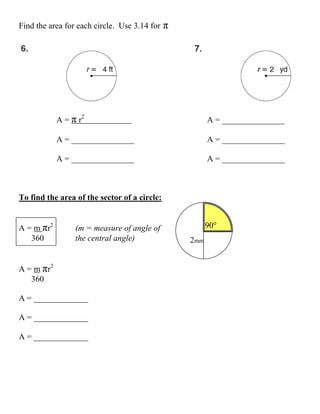 Lesson 10 5 circles area sector | DOCX