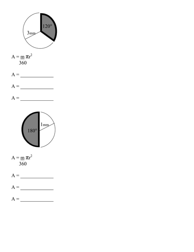 Lesson 10 5 circles area sector with answers | DOCX | Physics | Science