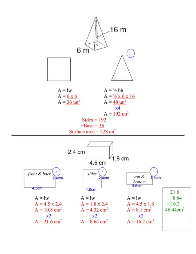 Lesson 10 7 surface area | PDF