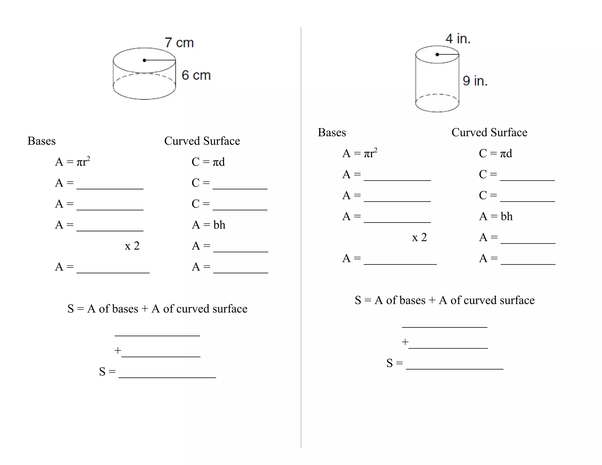 Lesson 10 7 surface area-cylinder | PDF