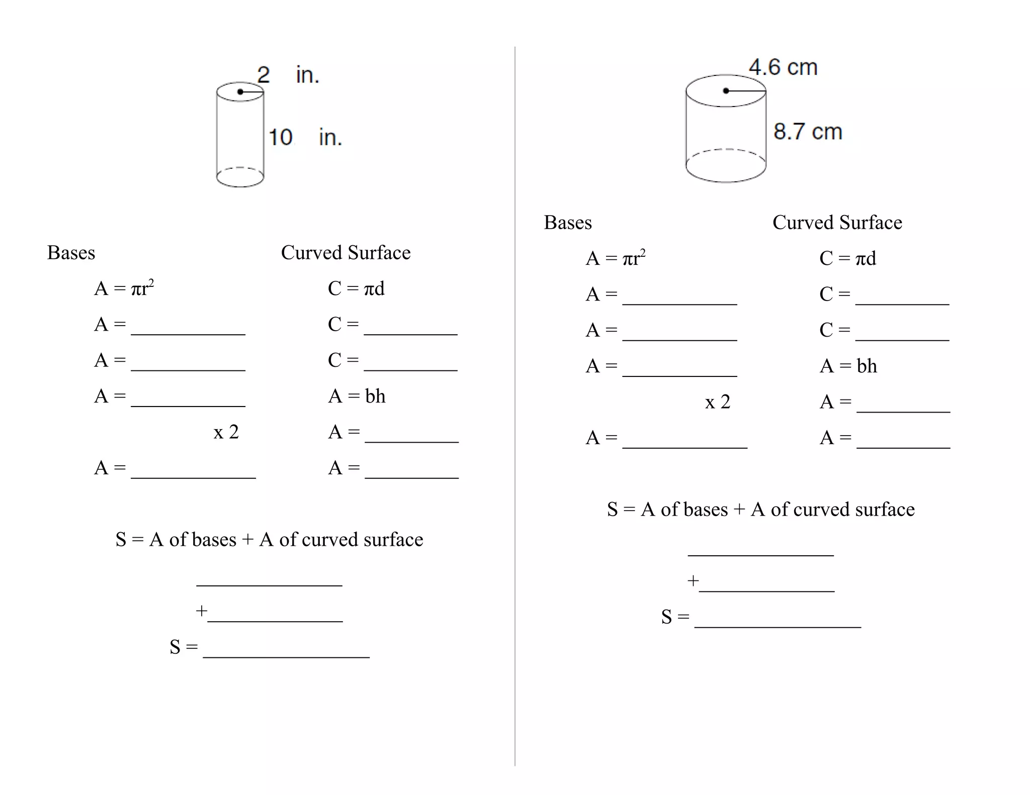 Lesson 10 7 surface area-cylinder | PDF