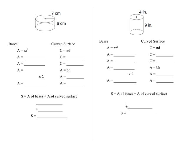 Lesson 10 7 surface area-cylinder | PDF