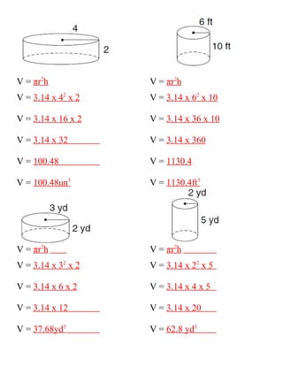 Lesson 10 9 volume of cylinder | DOC | Physics | Science