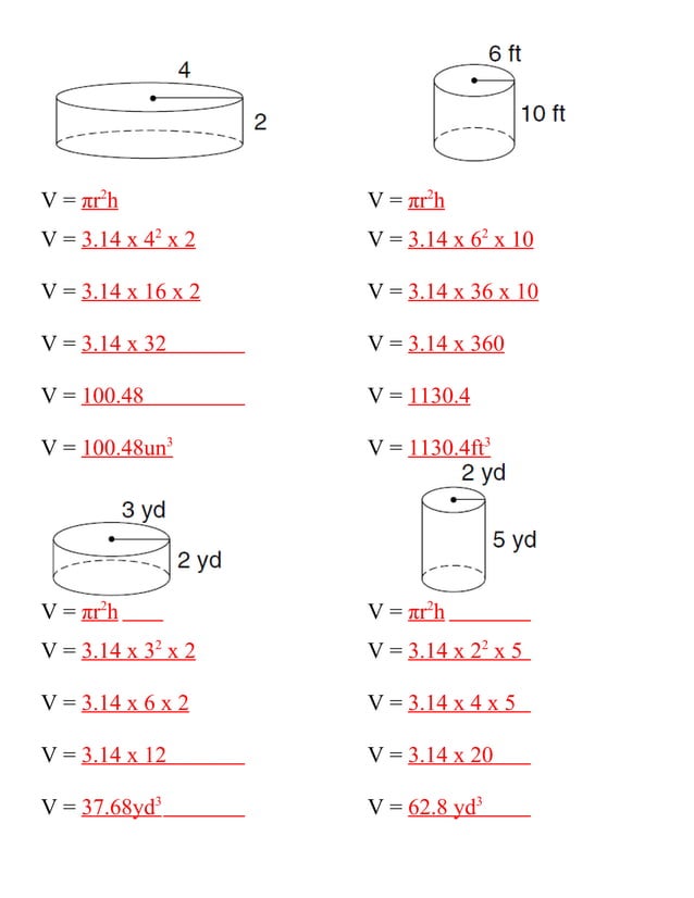 Lesson 10 9 volume of cylinder | DOC | Physics | Science