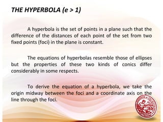 Lesson 10 conic sections - hyperbola | PPT