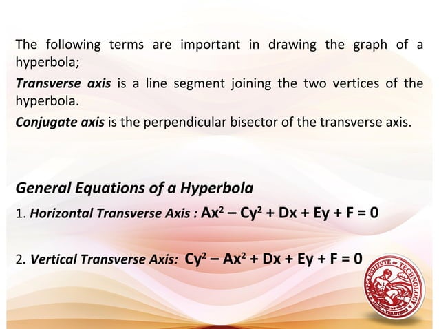 Lesson 10 conic sections - hyperbola | PPT