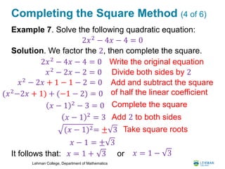 Lesson 10: Solving Quadratic Equations | PPT