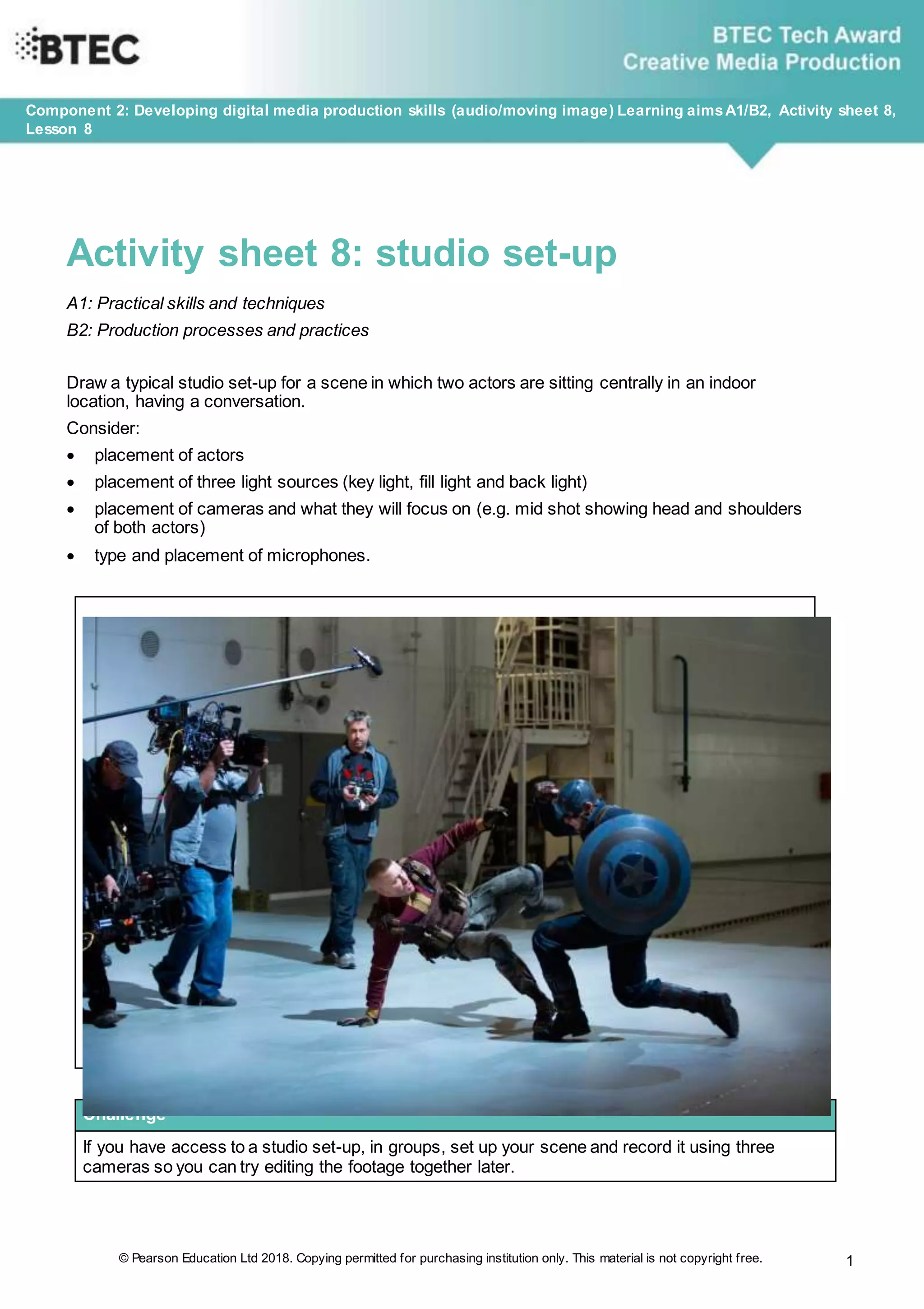 Lesson 10 studio set up worksheet | PDF
