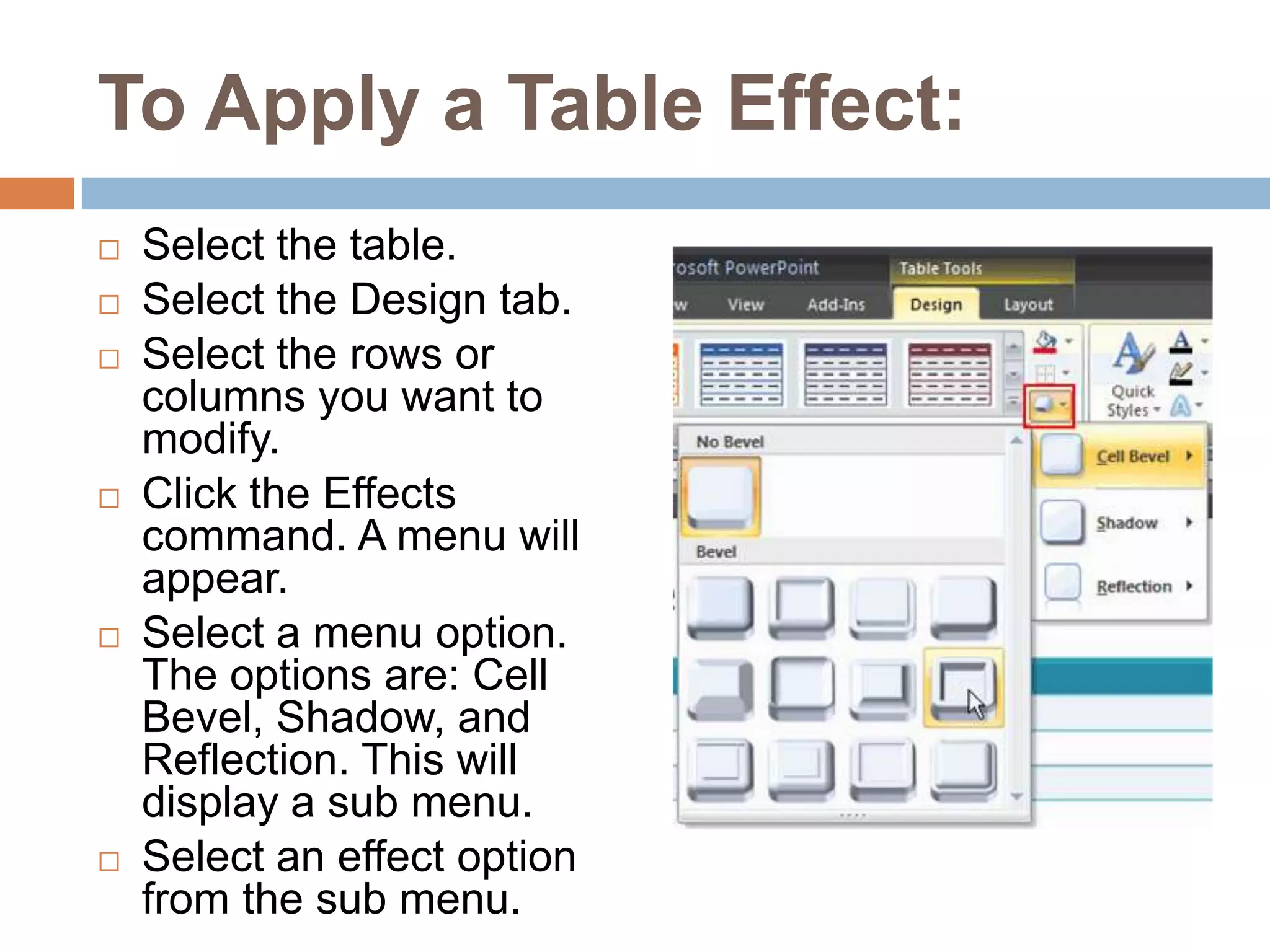Lesson 10 working with tables | PPTX