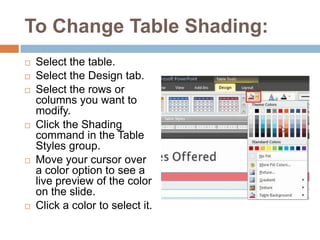 Lesson 10 working with tables | PPTX