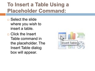 Lesson 10 working with tables | PPT