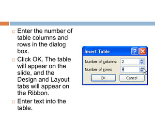 Lesson 10 working with tables | PPTX
