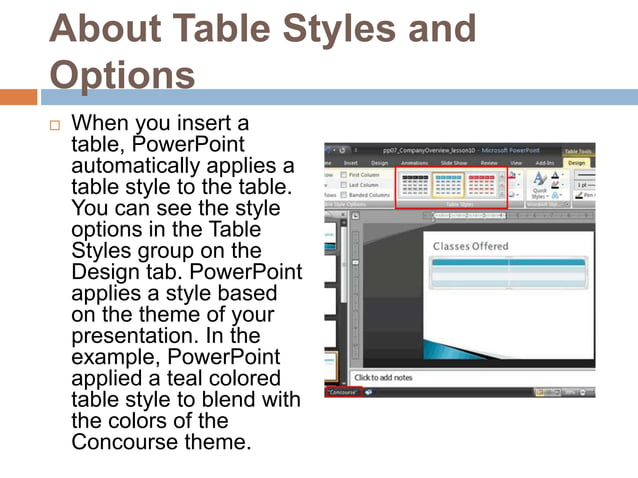 Lesson 10 working with tables | PPTX