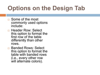 Lesson 10 working with tables | PPTX