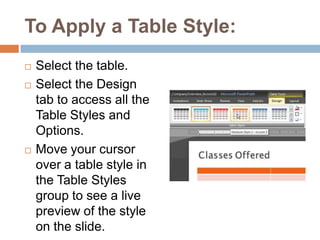 Lesson 10 working with tables | PPTX