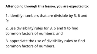 Mastering Divisibility Rules for 3, 6, and 9 in Math | PPTX