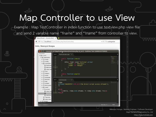 Codeigniter For Project Lesson 104 Controller And View Ppt 2631