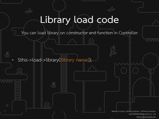 CodeIgniter For Project : Lesson 105 - Helper and Library | PPT