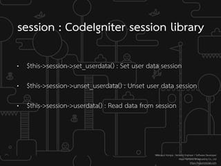 CodeIgniter For Project : Lesson 105 - Helper and Library | PPT