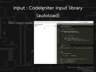CodeIgniter For Project : Lesson 105 - Helper and Library | PPT