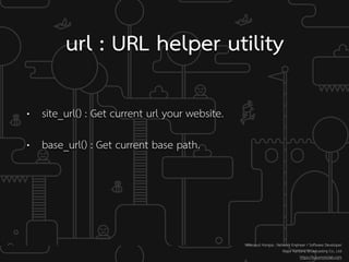 CodeIgniter For Project : Lesson 105 - Helper and Library | PPT