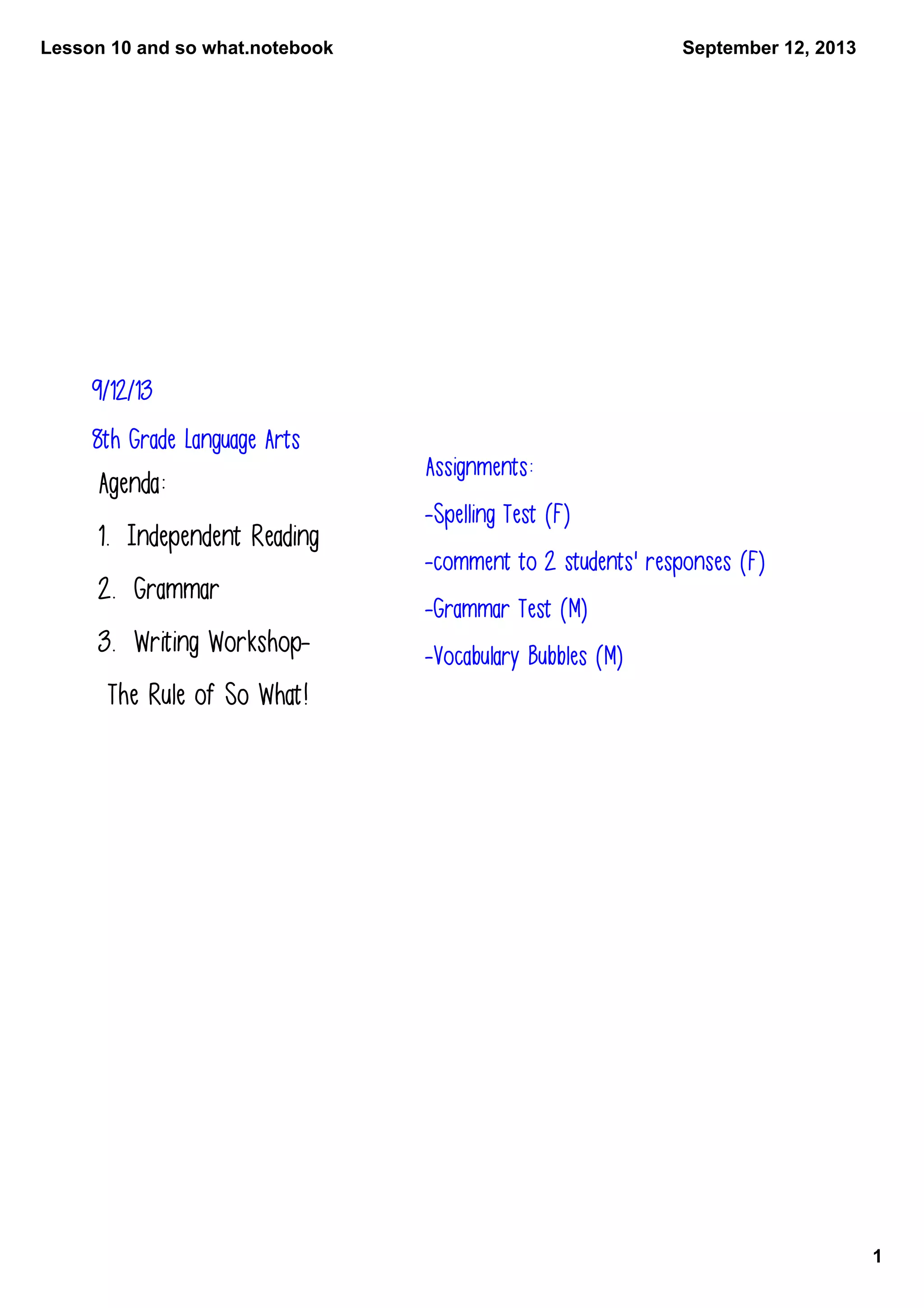 Lesson 10 and the rule of so what | PDF