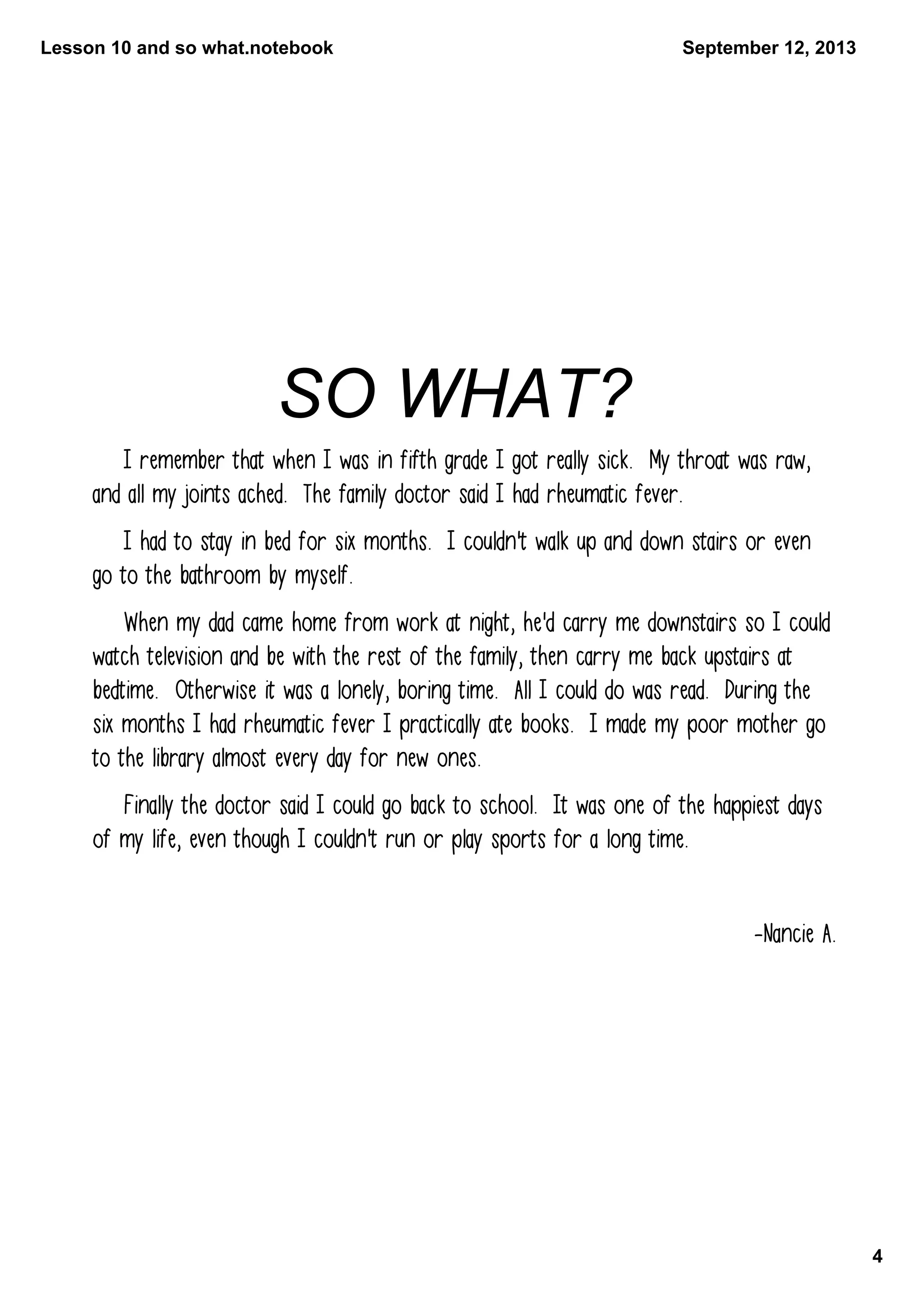 Lesson 10 and the rule of so what | PDF