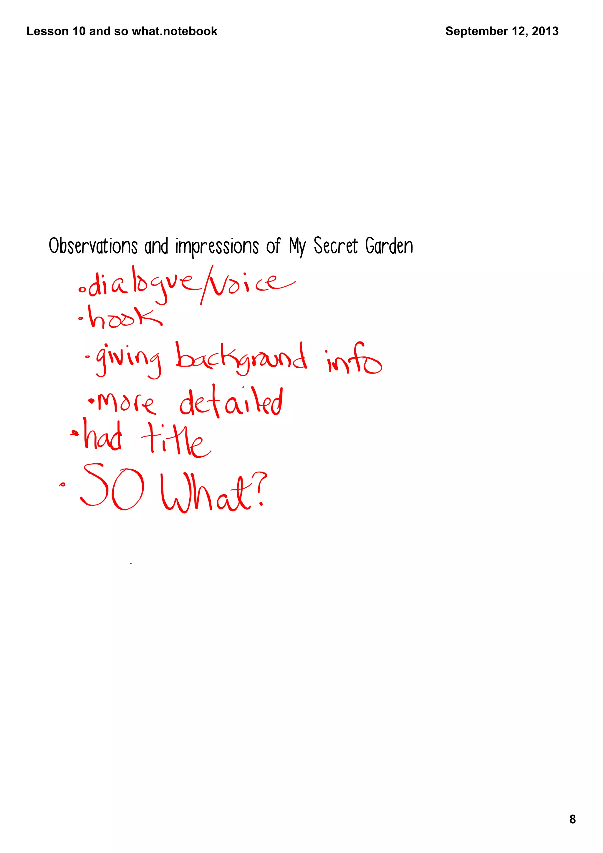 Lesson 10 and the rule of so what | PDF