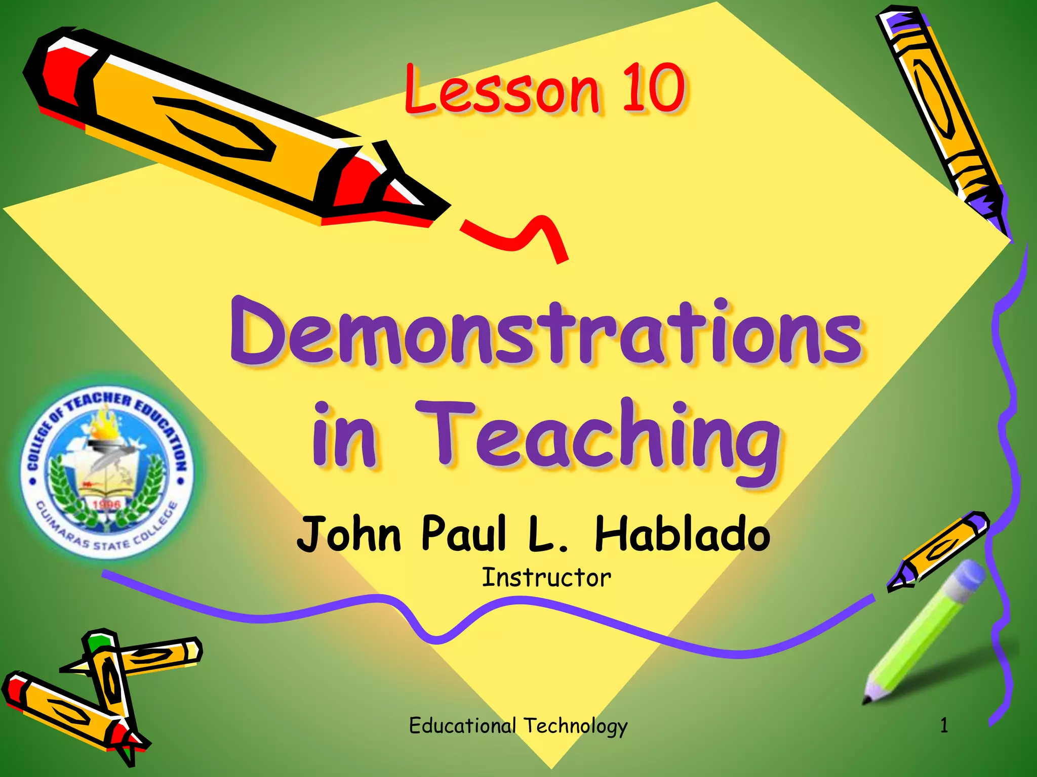 Demonstrations in teaching | PPTX