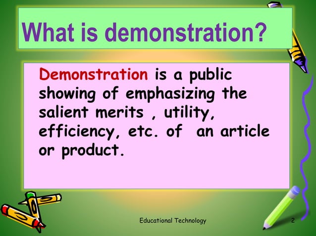 Demonstrations in teaching | PPTX | Educational Assessment | Education