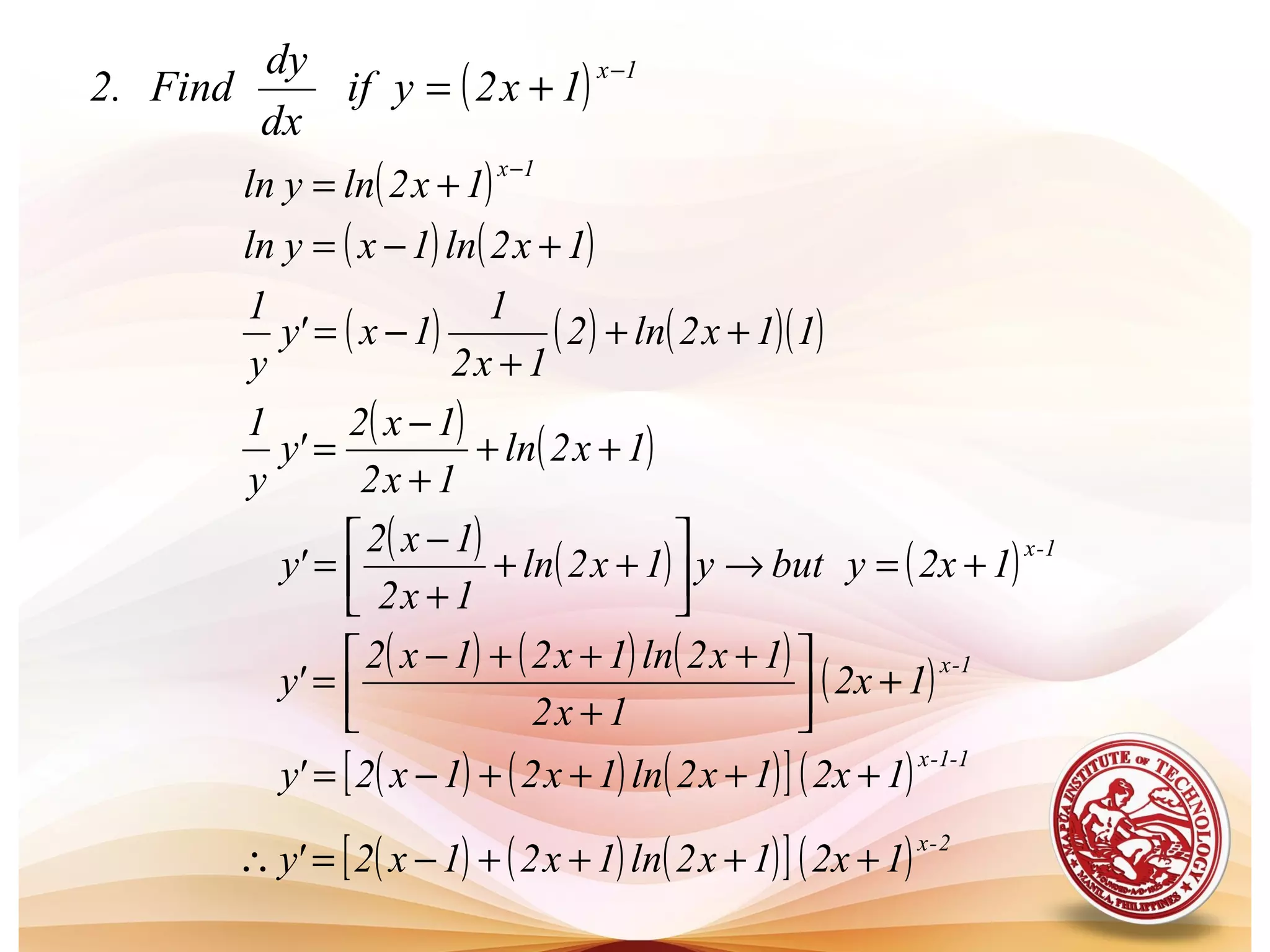 Lesson 10 derivative of exponential functions | PPT