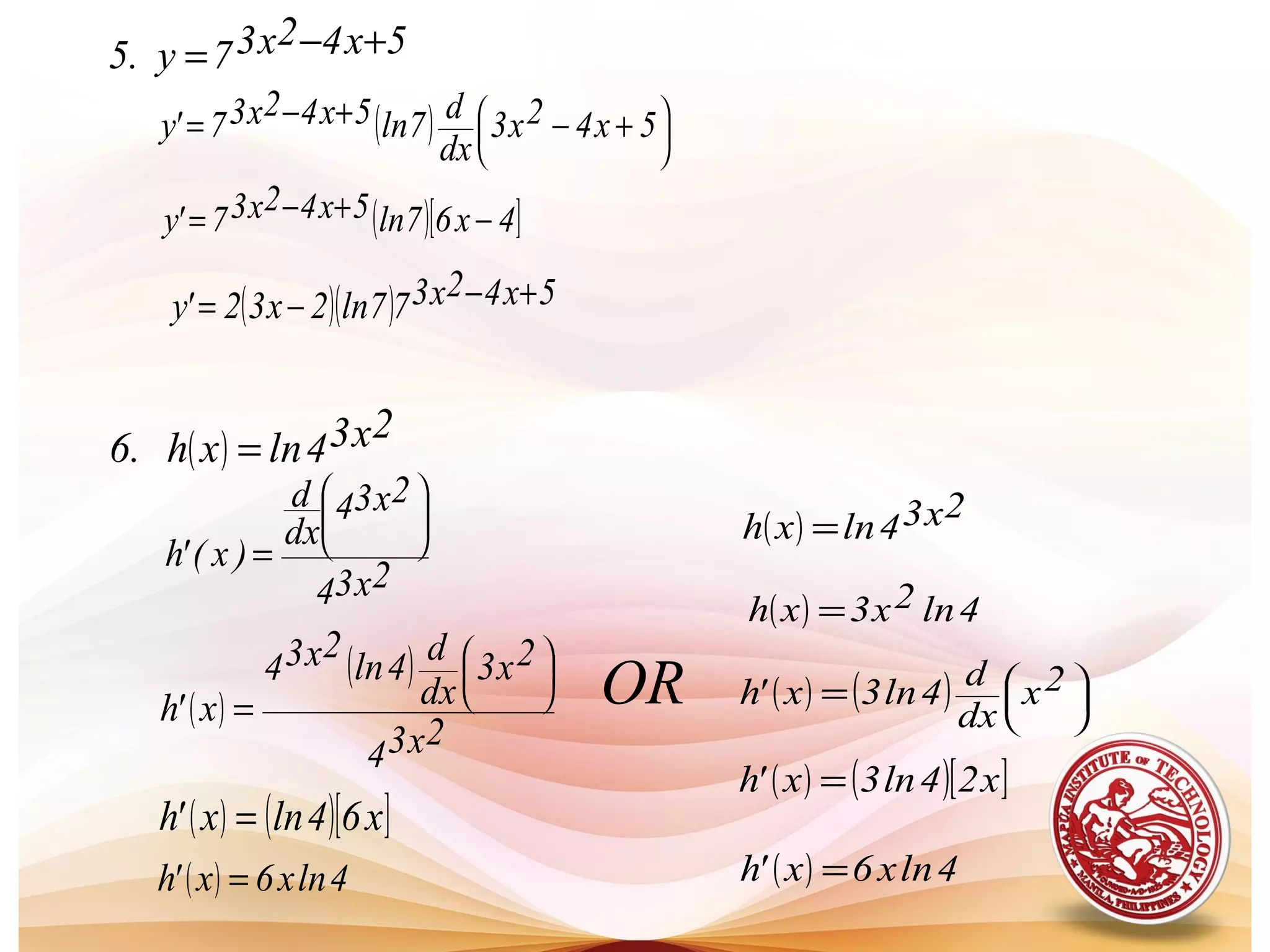 Lesson 10 derivative of exponential functions | PPT