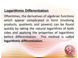 Lesson 10 derivative of exponential functions | PPT