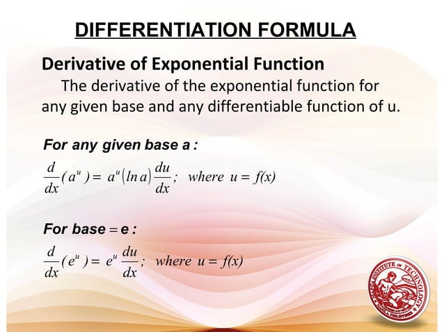 Lesson 10 derivative of exponential functions | PPT