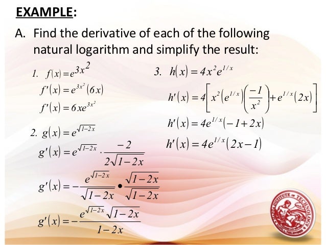 Lesson 10 derivative of exponential functions