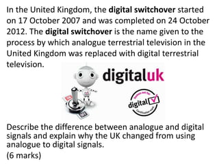 Lesson 10 digital and analogue signals | PPTX
