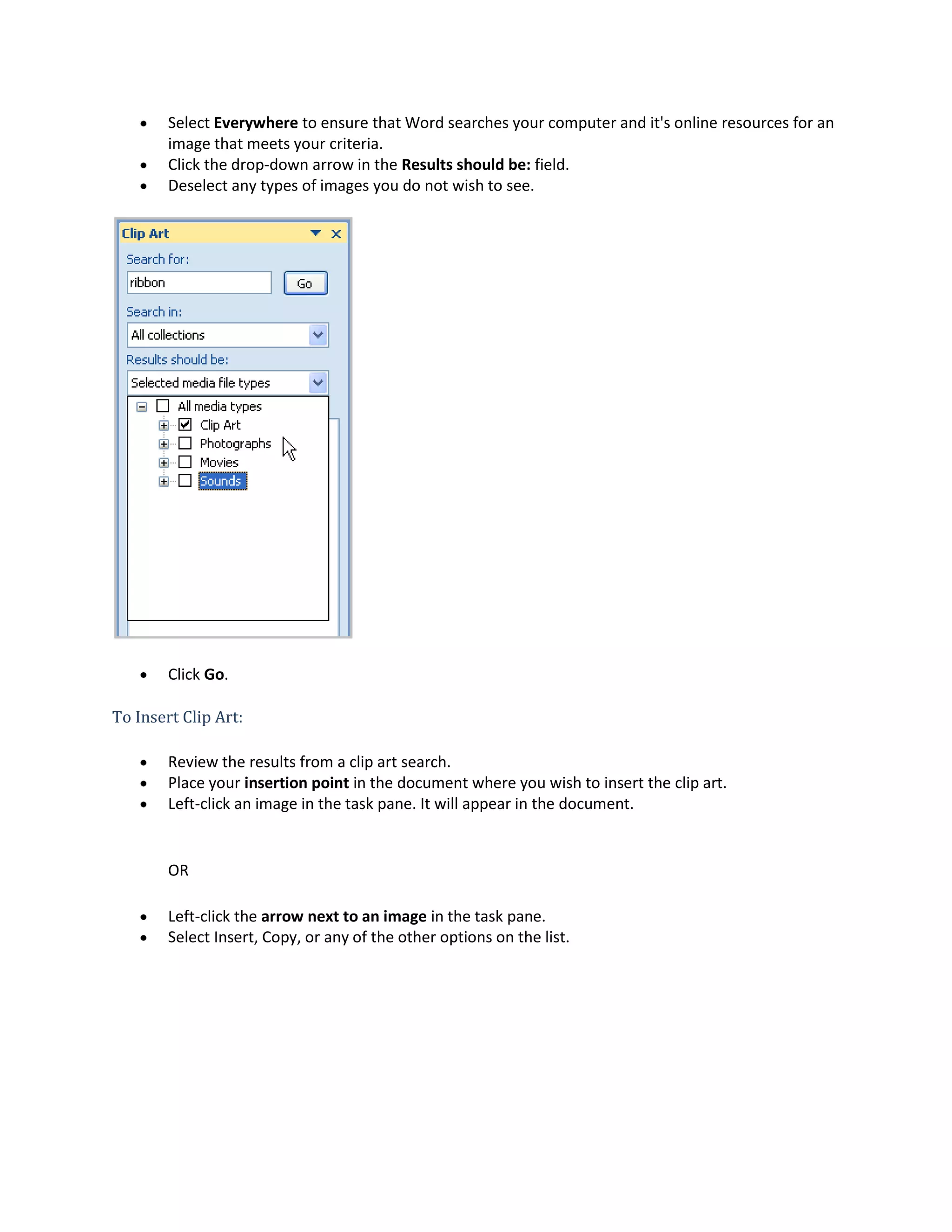 Word Lesson10 inserting clip art | DOCX