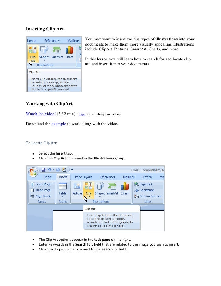 Word Lesson10 inserting clip art