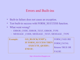 Oracle Forms: Messages | PPT