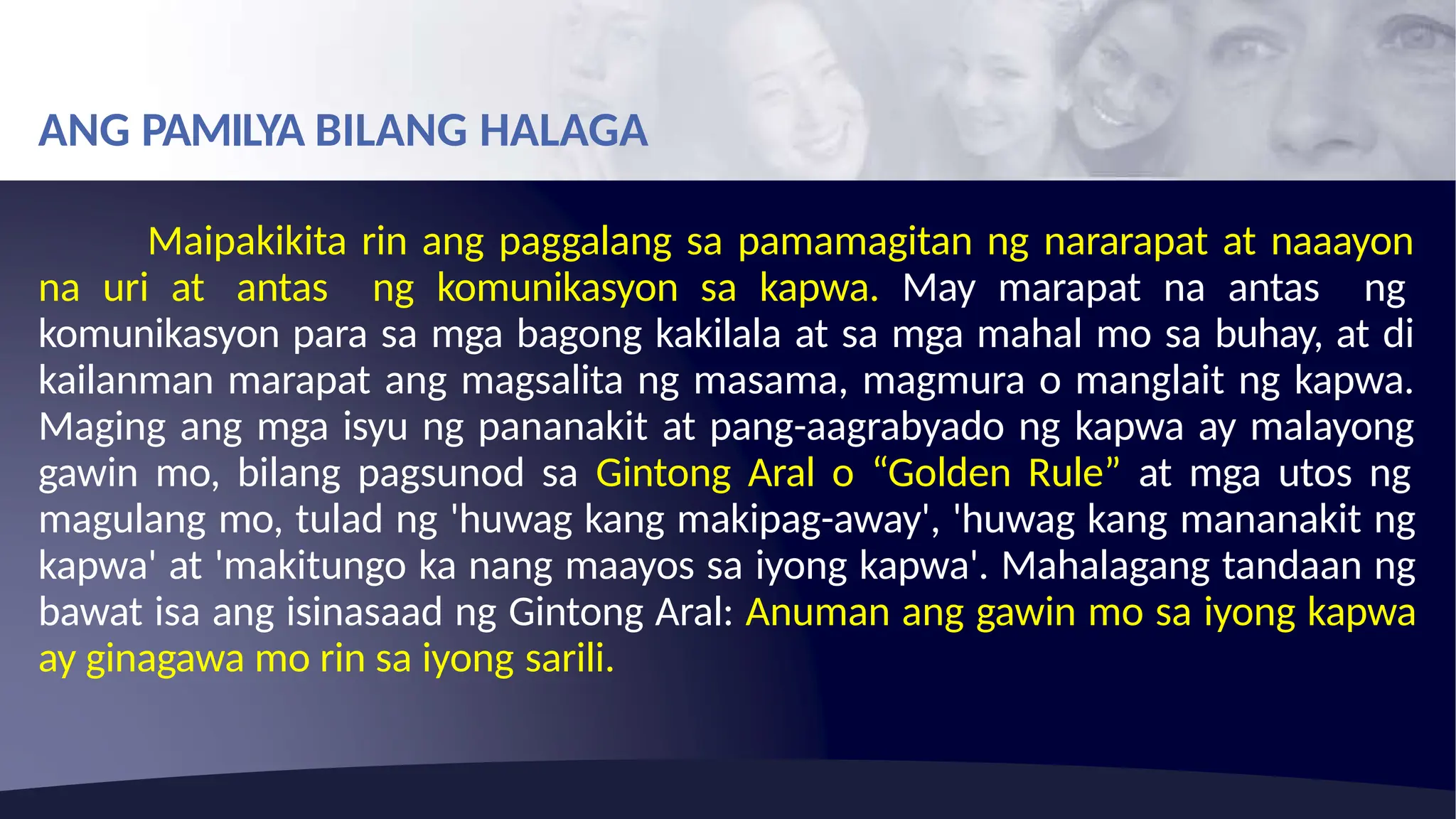 LESSON 10 PAGGALANG AT PAGSUNOD SA MAGULANG | PPTX