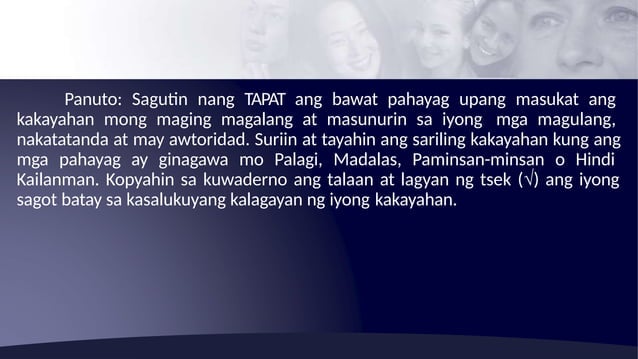 LESSON 10 PAGGALANG AT PAGSUNOD SA MAGULANG | PPTX