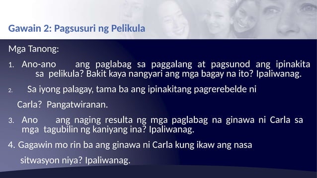 LESSON 10 PAGGALANG AT PAGSUNOD SA MAGULANG | PPTX
