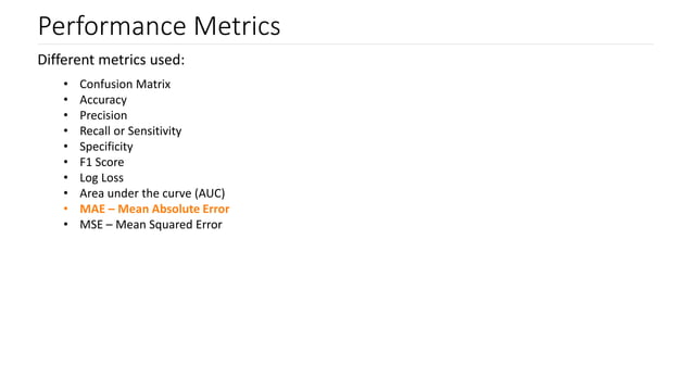 Performance Metrics for Machine Learning Algorithms | PDF