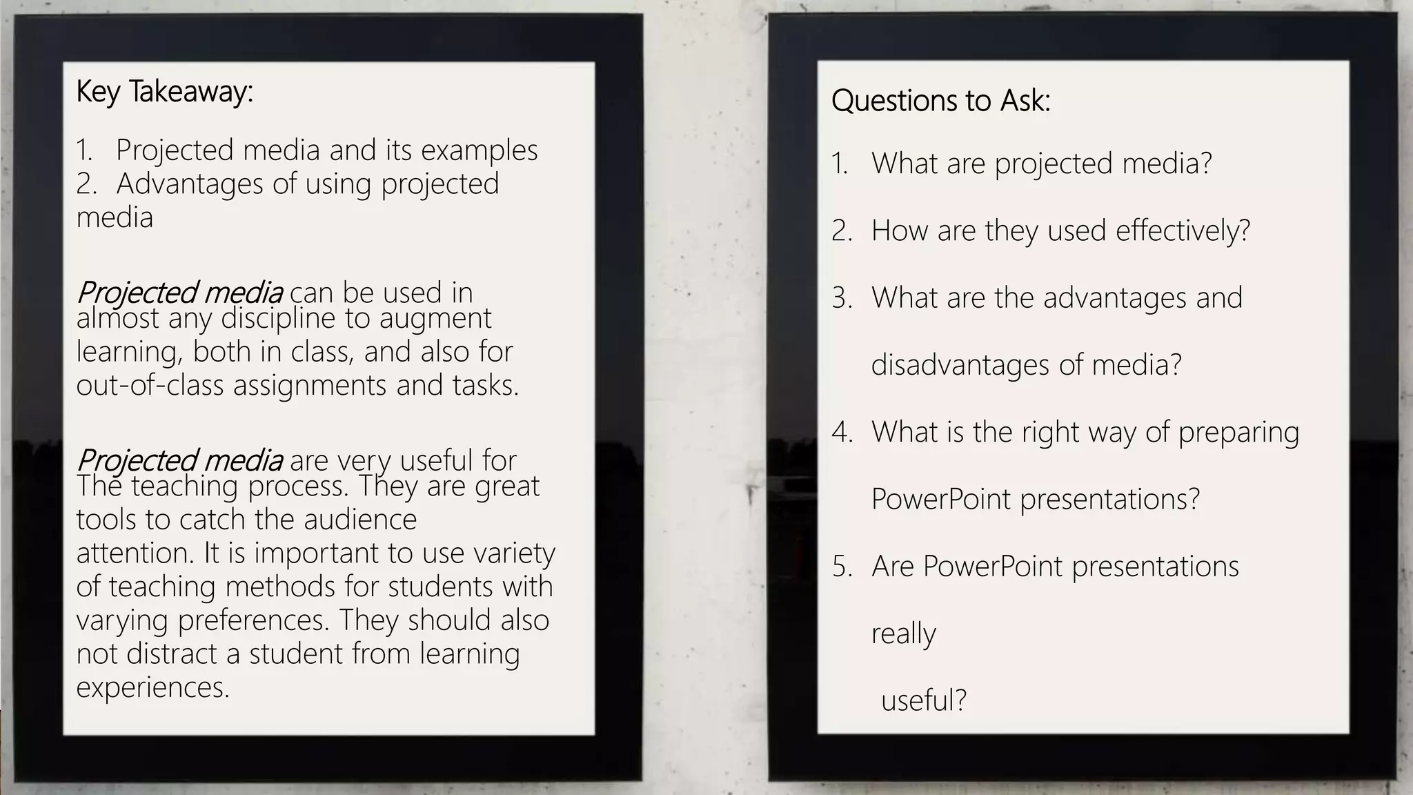 Lesson 10: Projected Media | PPTX