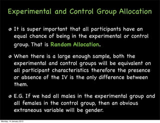 Lesson 10 research methods sampling and experimental design 2013 | PDF