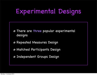 Lesson 10 research methods sampling and experimental design 2013 | PDF